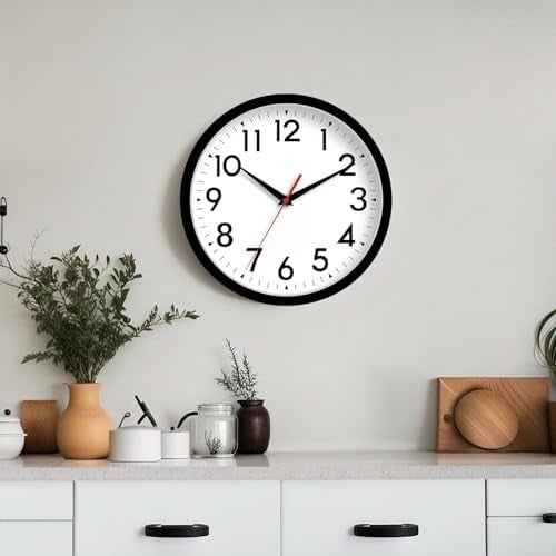 Atomic Wall Clock Analog 14 Inch Battery Operated Modern Decorative for ...