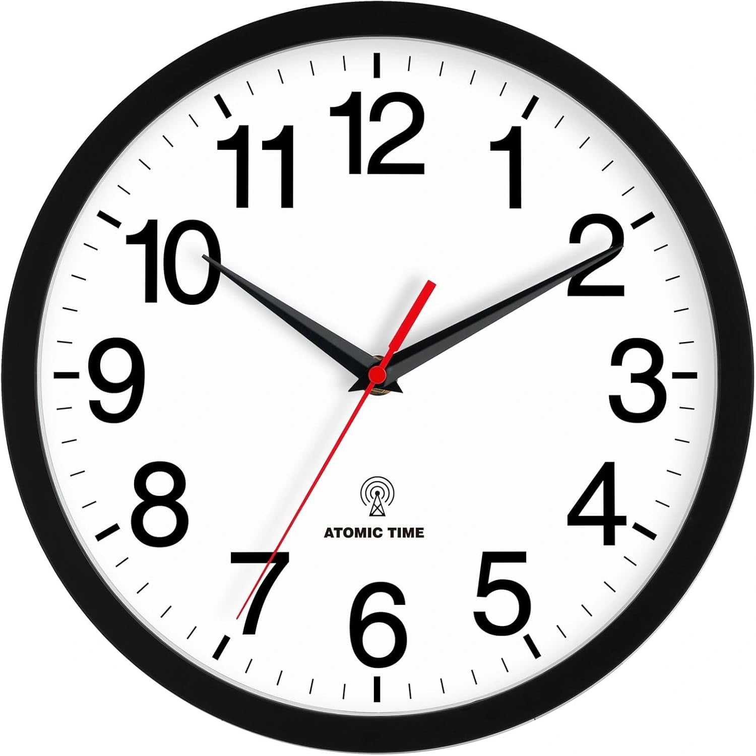 Atomic Wall Clock, Modern 14 Inch Battery Operated Wall Clocks, Analog ...