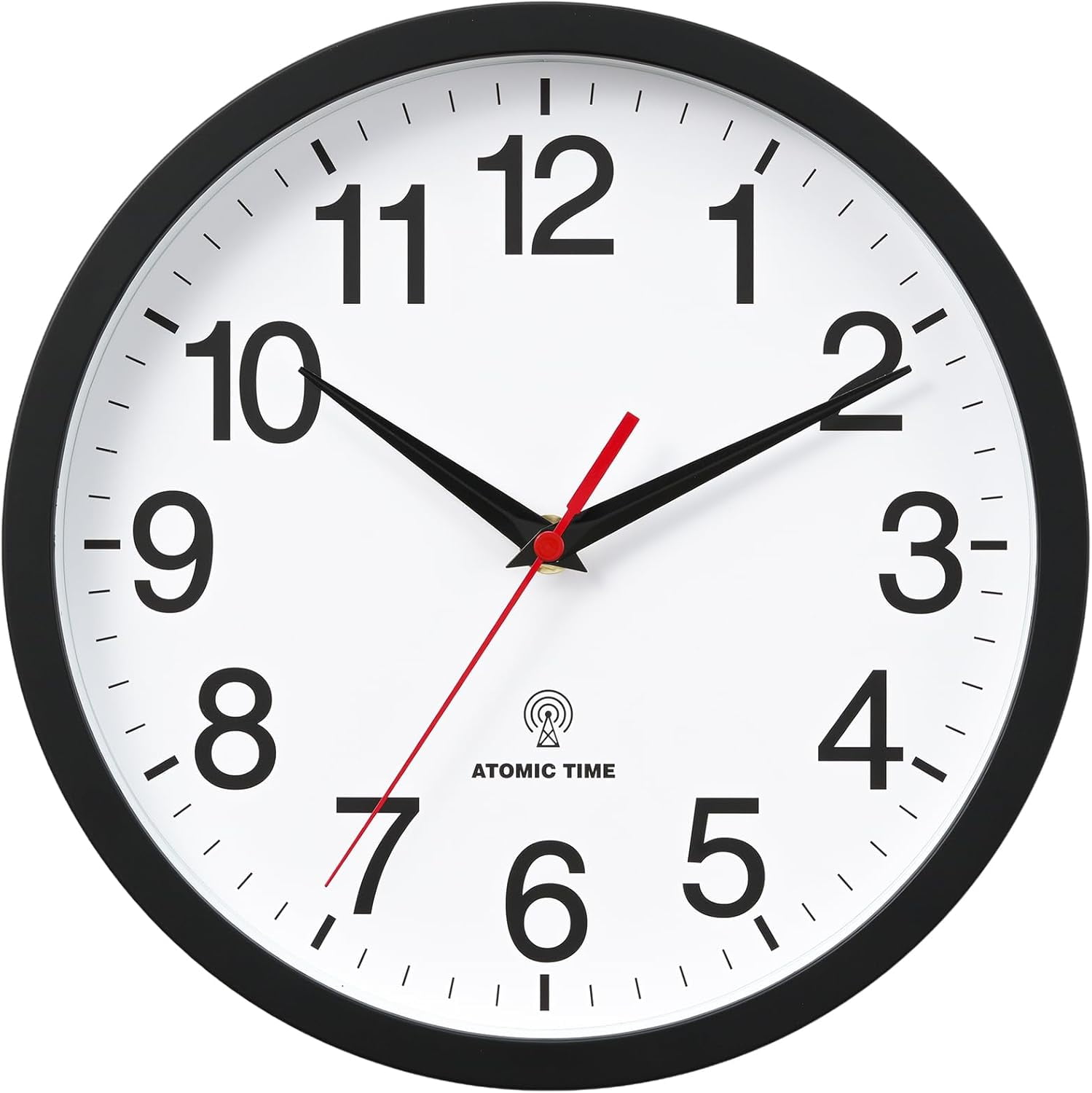 Atomic Wall Clock, Modern 14 Inch Battery Operated Wall Clocks, Analog ...