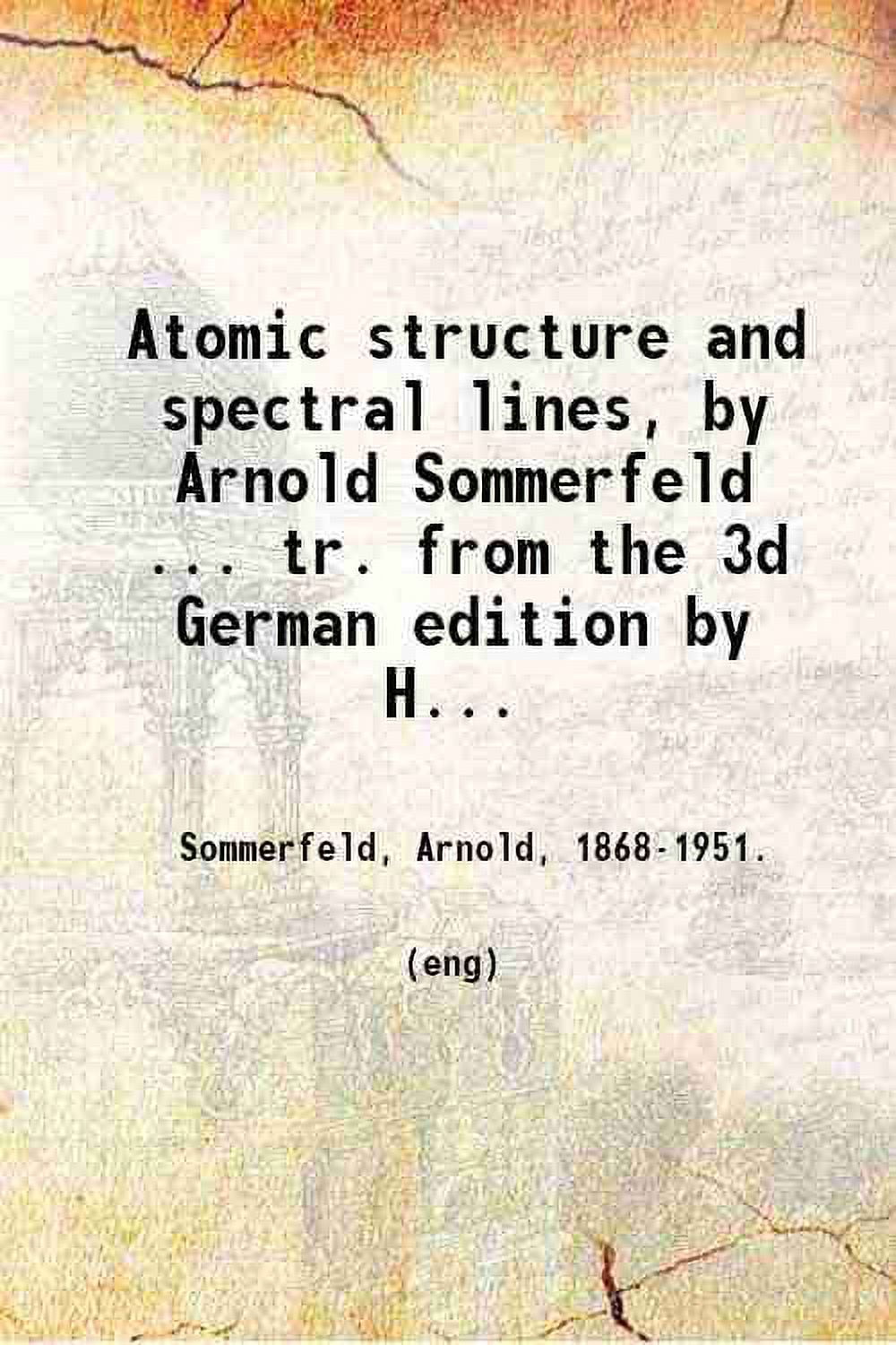 Atomic structure and spectral lines 1923 - Walmart.com