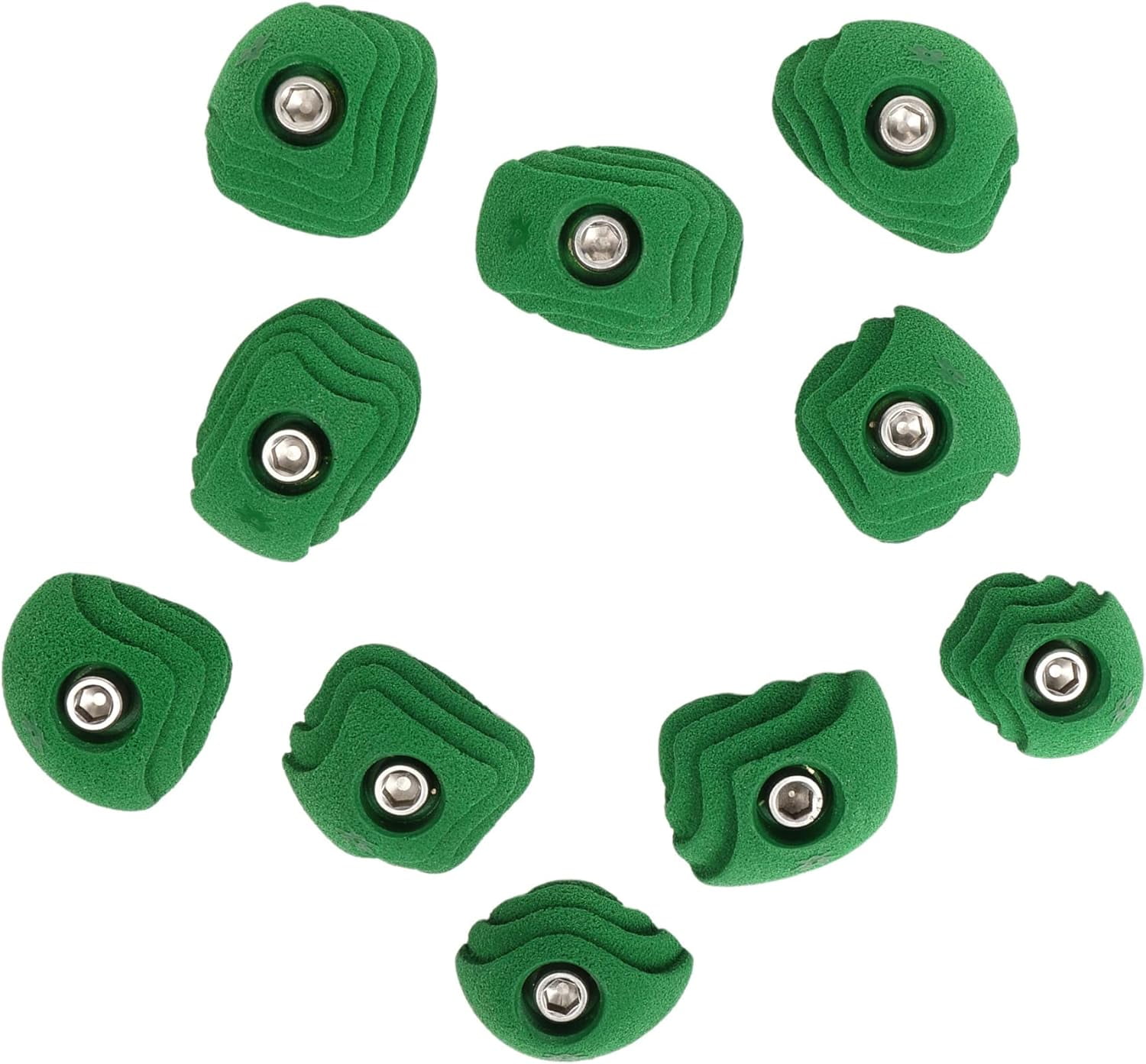 Atomik Rock Climbing Holds Set of 10 Small Scaled Tech Feet in Green ...