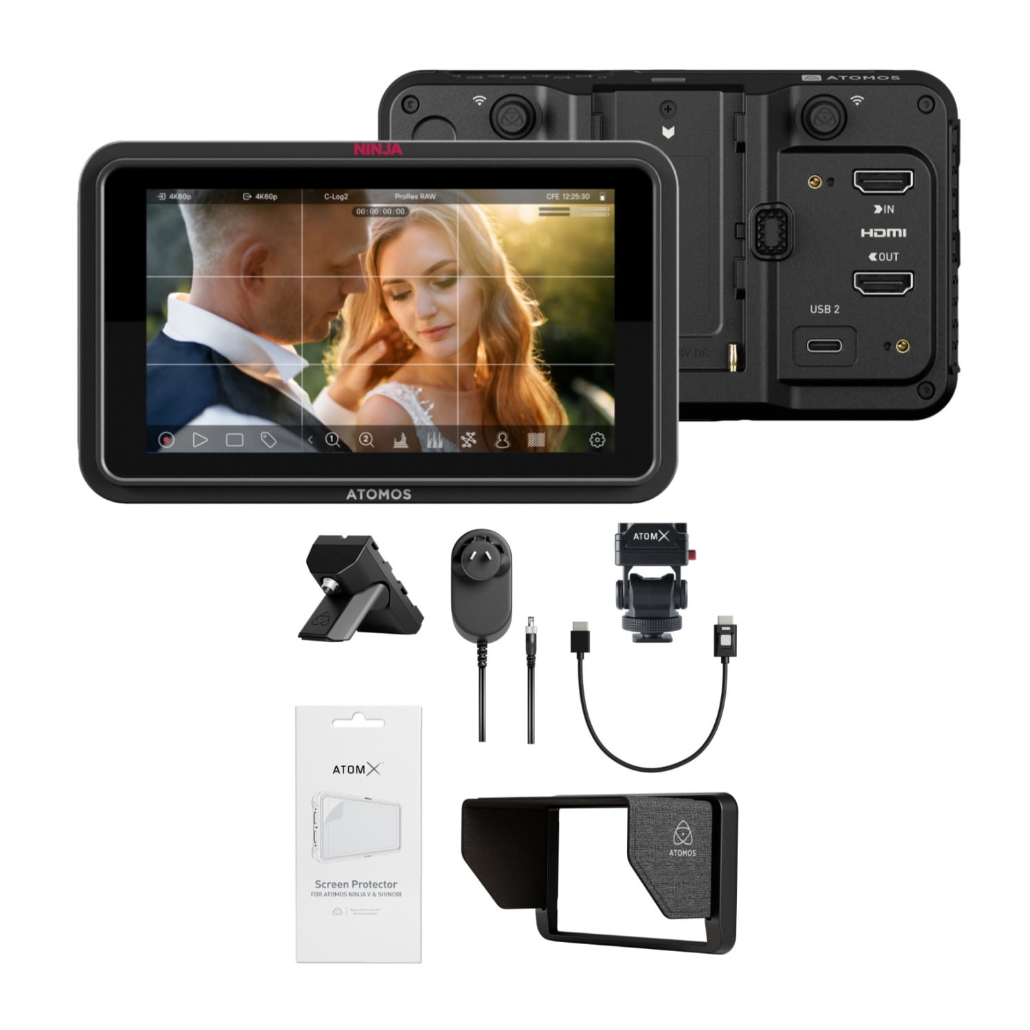 Atomos Ninja TX GO with 1500nit 5-Inch Touchscreen Display and Atomos 5 ...