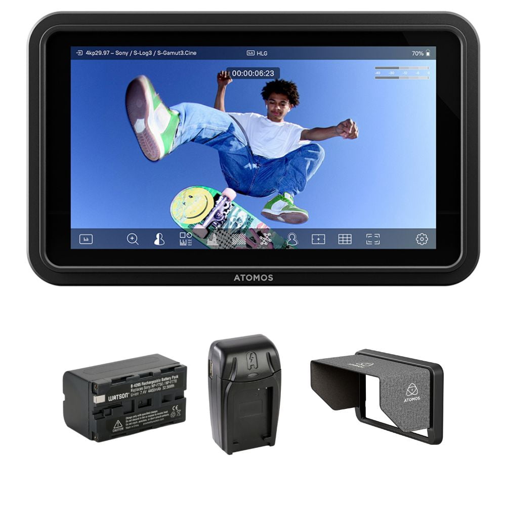 Atomos Shinobi GO 5” HDR Touchscreen Monitor Bundle with Watson NP-F770 ...