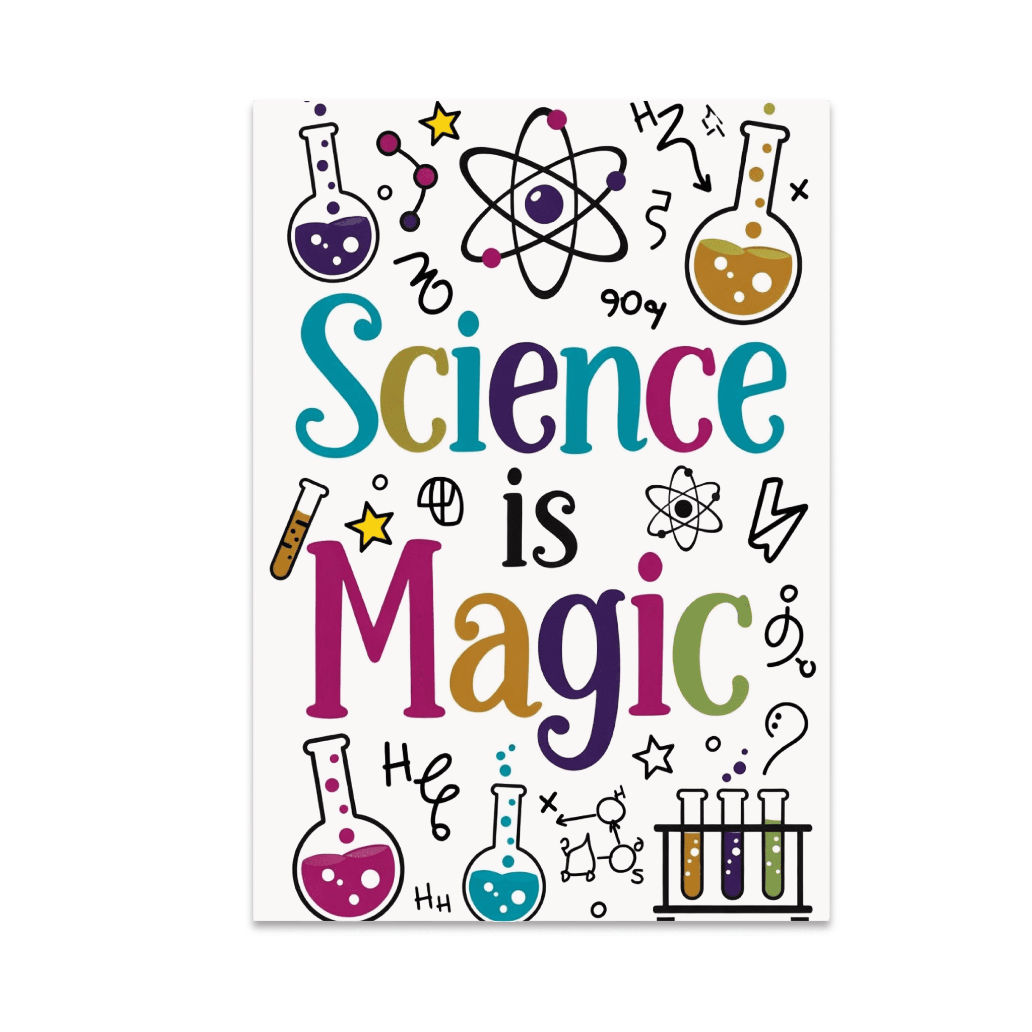 Atoms and Beakers Classroom Decor - Science Enthusiast - 13x19 Poster ...