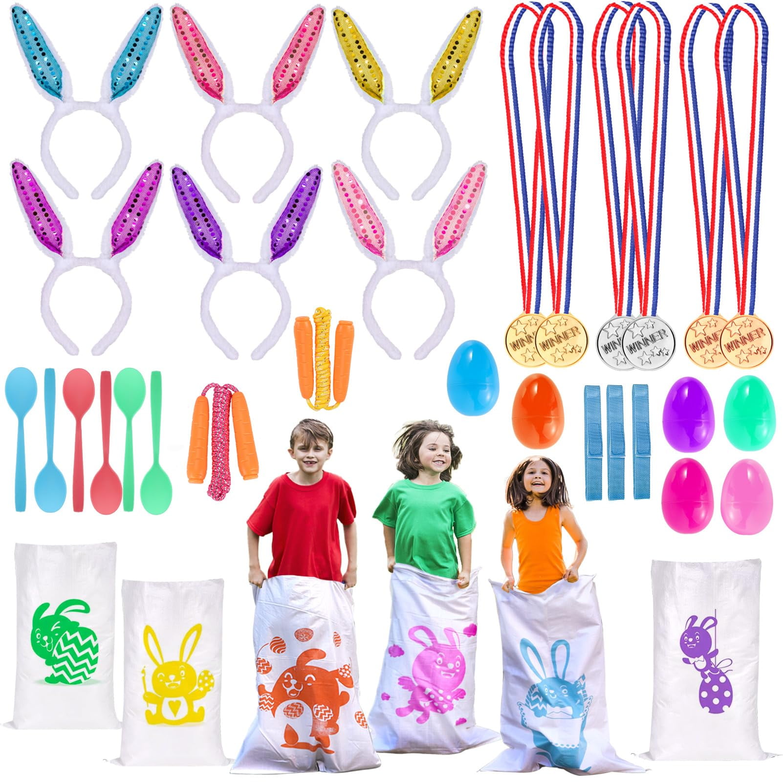 Atonofun 29 Pack Easter DHF10 Party Games for Kids - Potato Sack Race ...