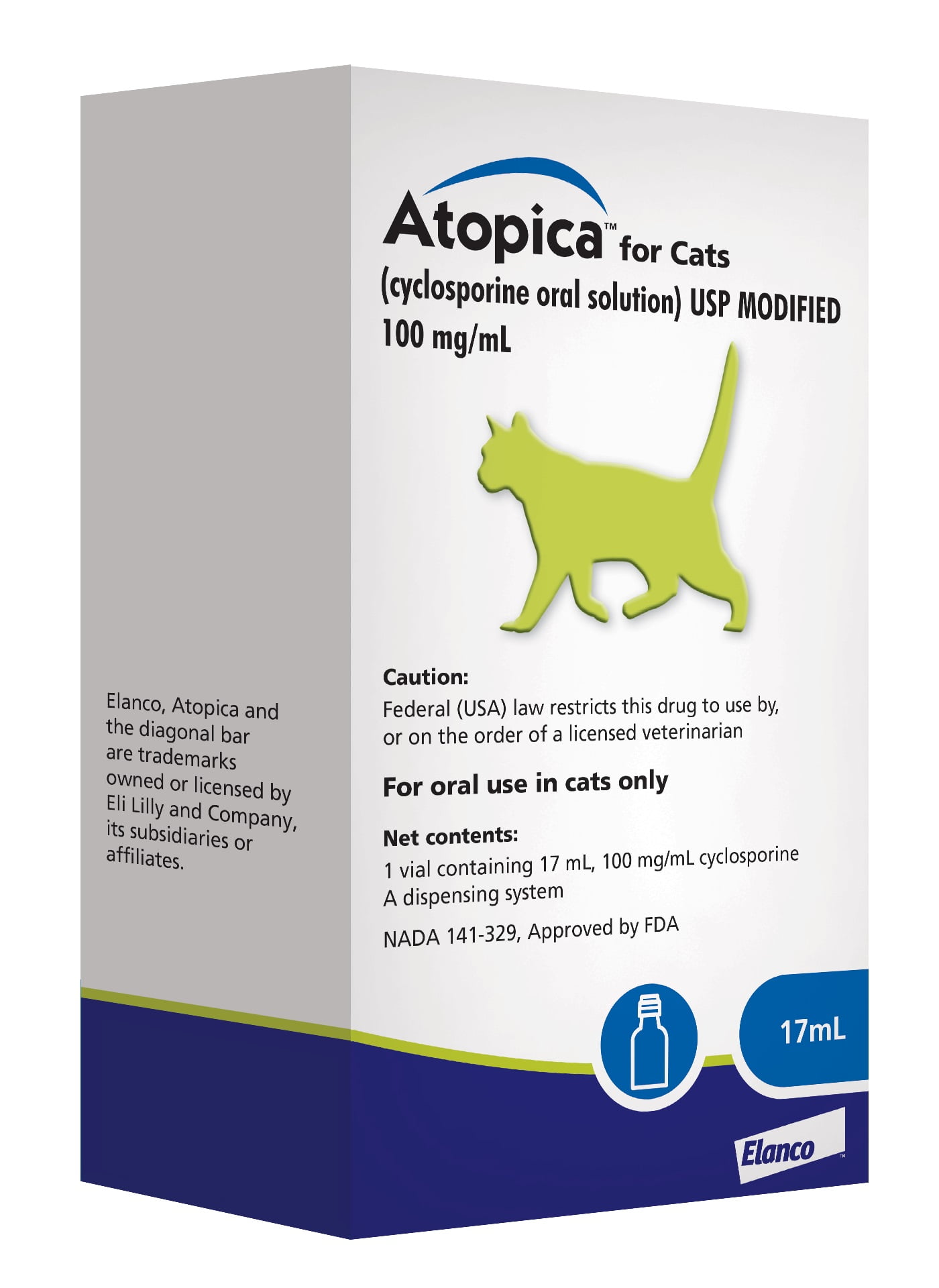 Atopica (Cyclosporine) Oral Solution for Cats- 100 mg/ml-17ml - Walmart.com