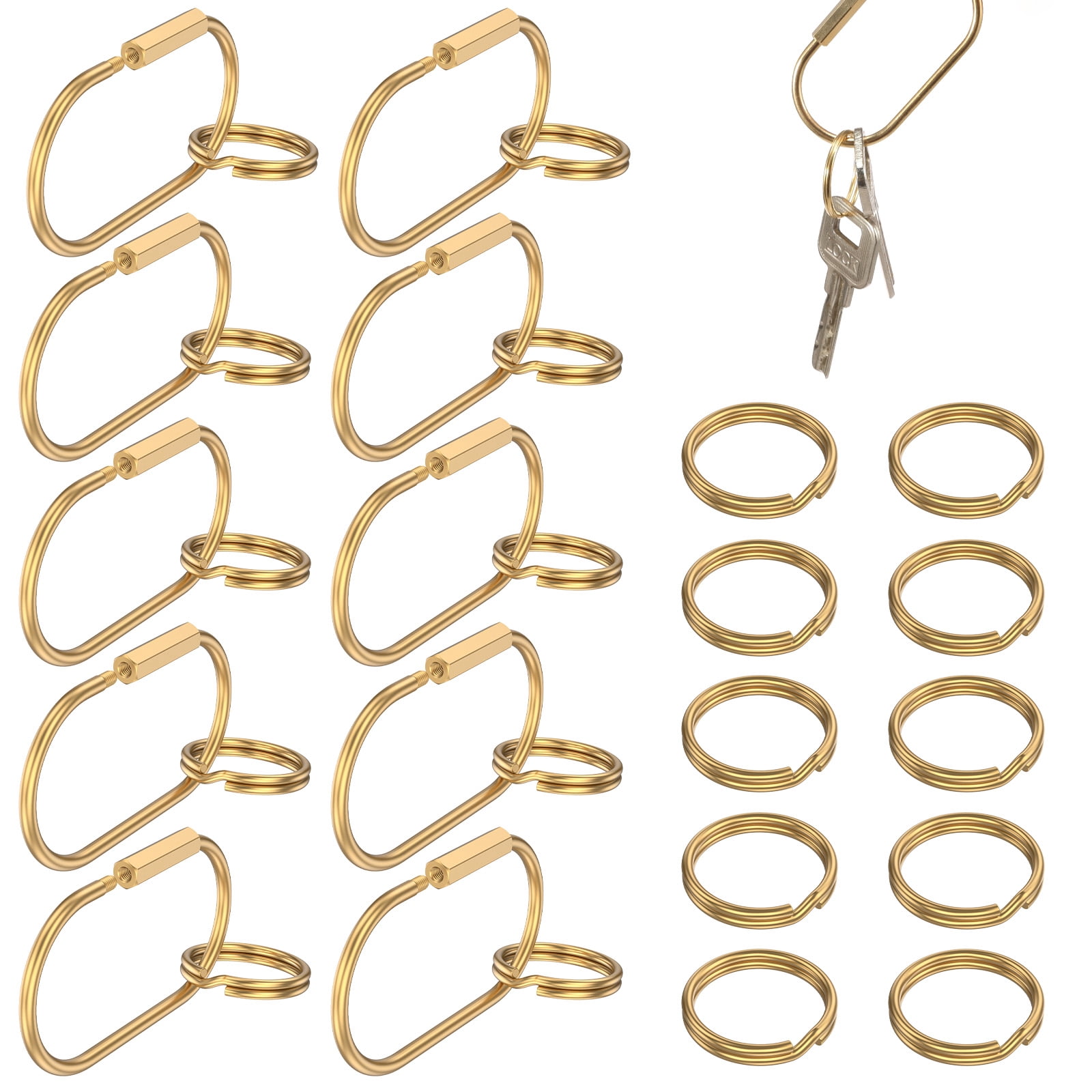 Atopoler 30 Pcs Locking Key Ring Carabiner,Keychain Clip for Keys Plush ...