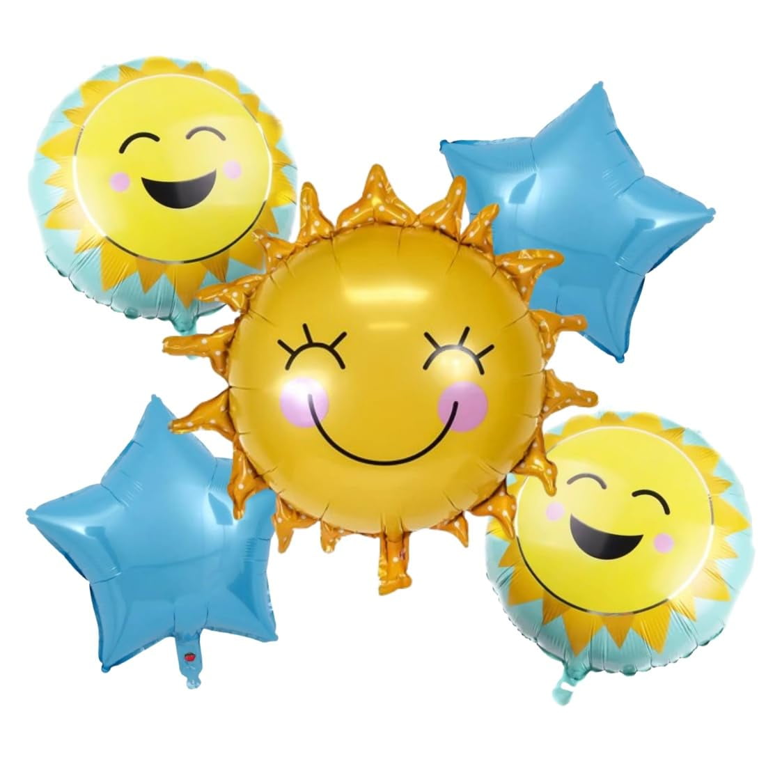 Atpata Funky Radiant Sun 5pcs Foil Balloon Set Includes 24 Smiling Sun ...