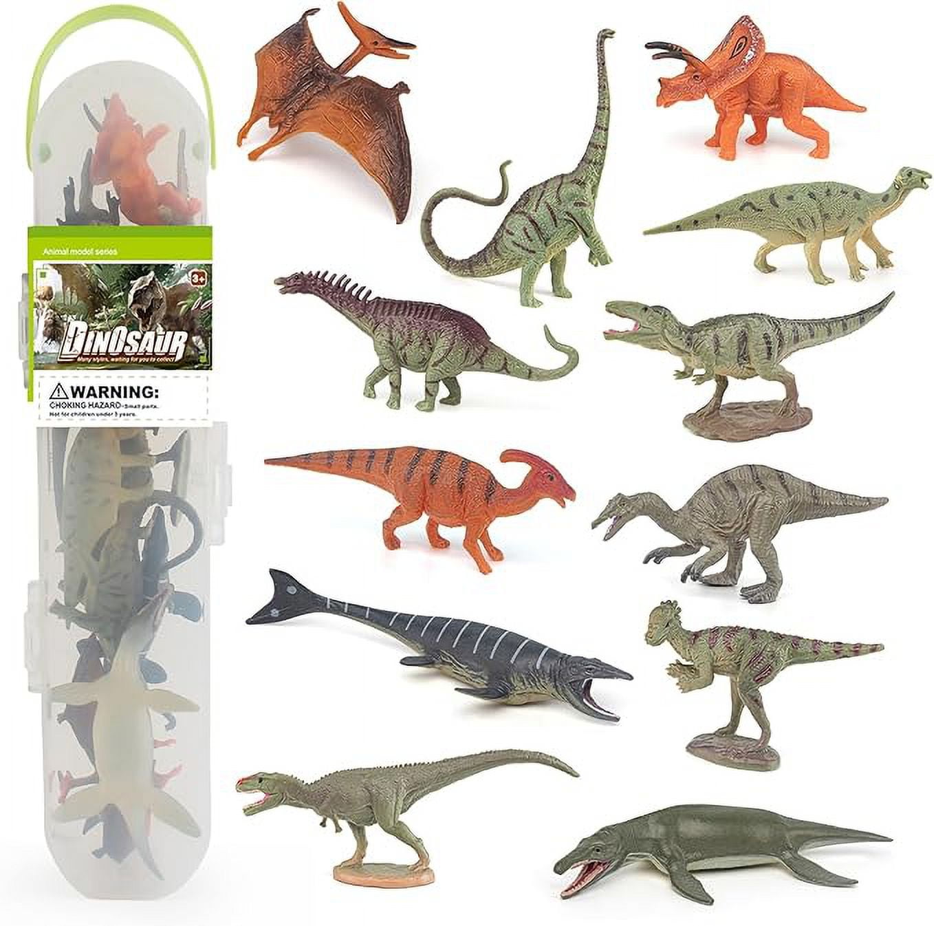 Atralo Service Dinosaur Model Playsets 12 PCS Mini Iguanodon Mosasaur ...