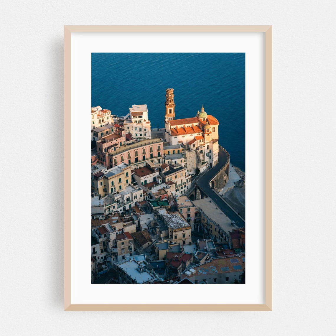 Atrani Italy Coast Poster with Scenic Mediterranean Architecture ...