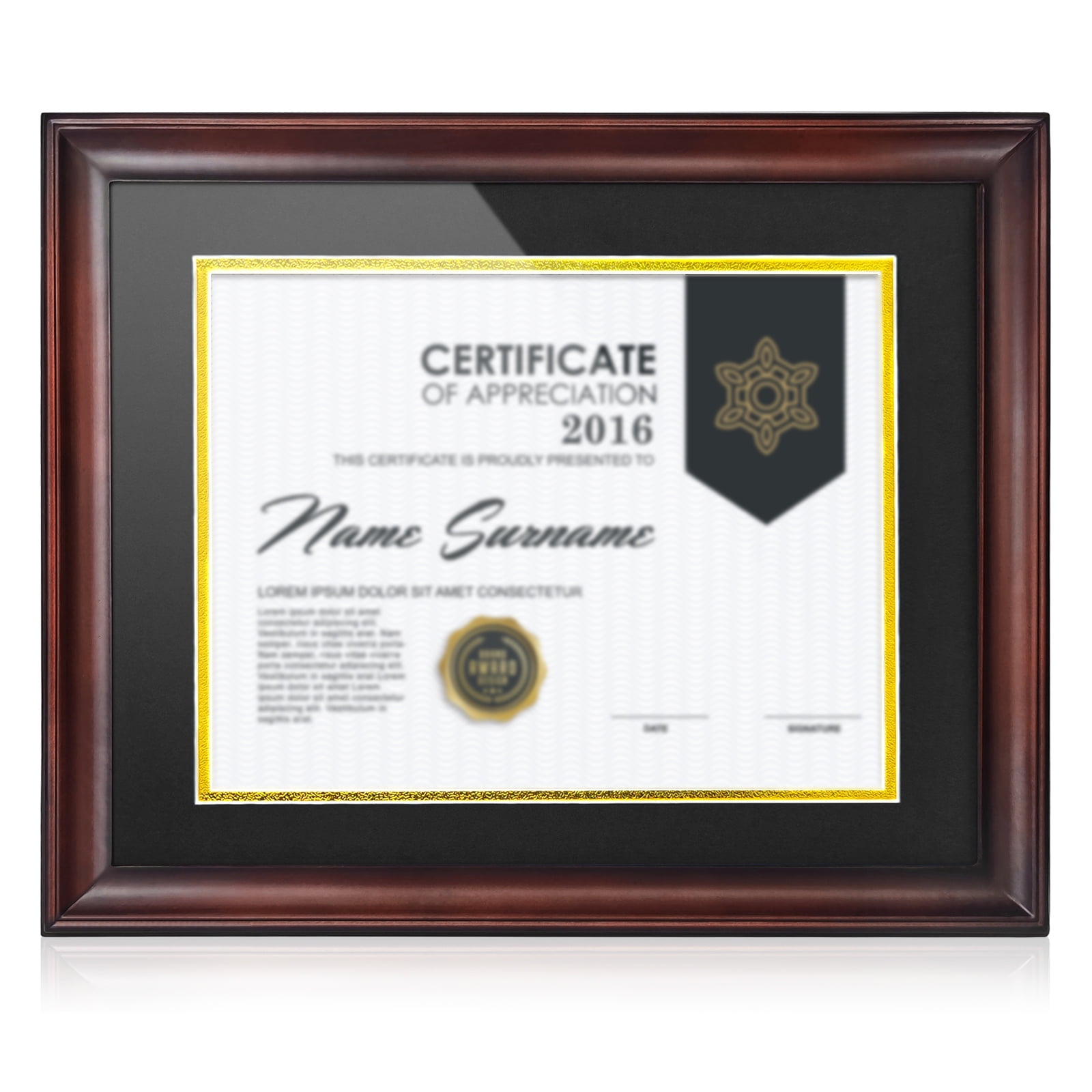Atsknsk 8.5x11 Diploma Frame with Mat,Display 11x14 Certificate Document Picture Frame without ...