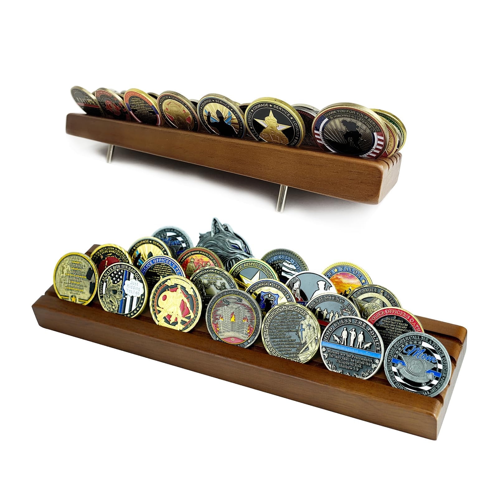 Atsknsk Military Challenge Coin Display Stand Solid Wood, Table Top 4 ...