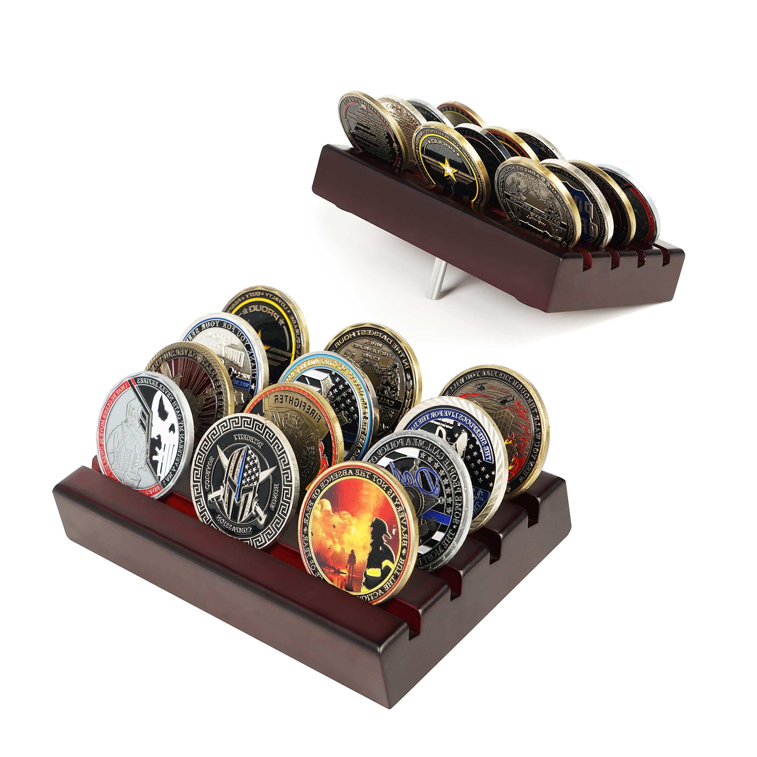 Atsknsk Small Military Challenge Coins Display Holder Solid Wood ...
