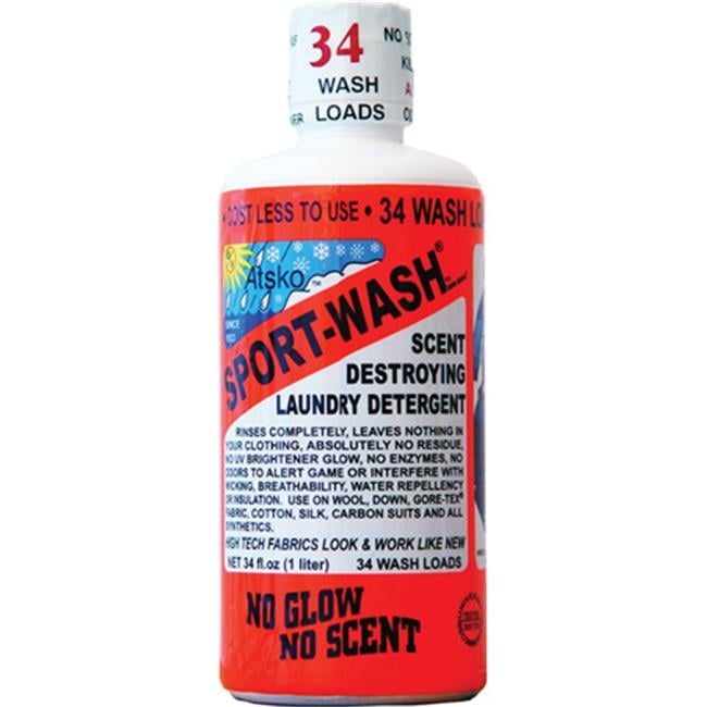 Atsko Sport-Wash Residue-Free Laundry Detergent, 1 Liter, 34 Wash Loads ...