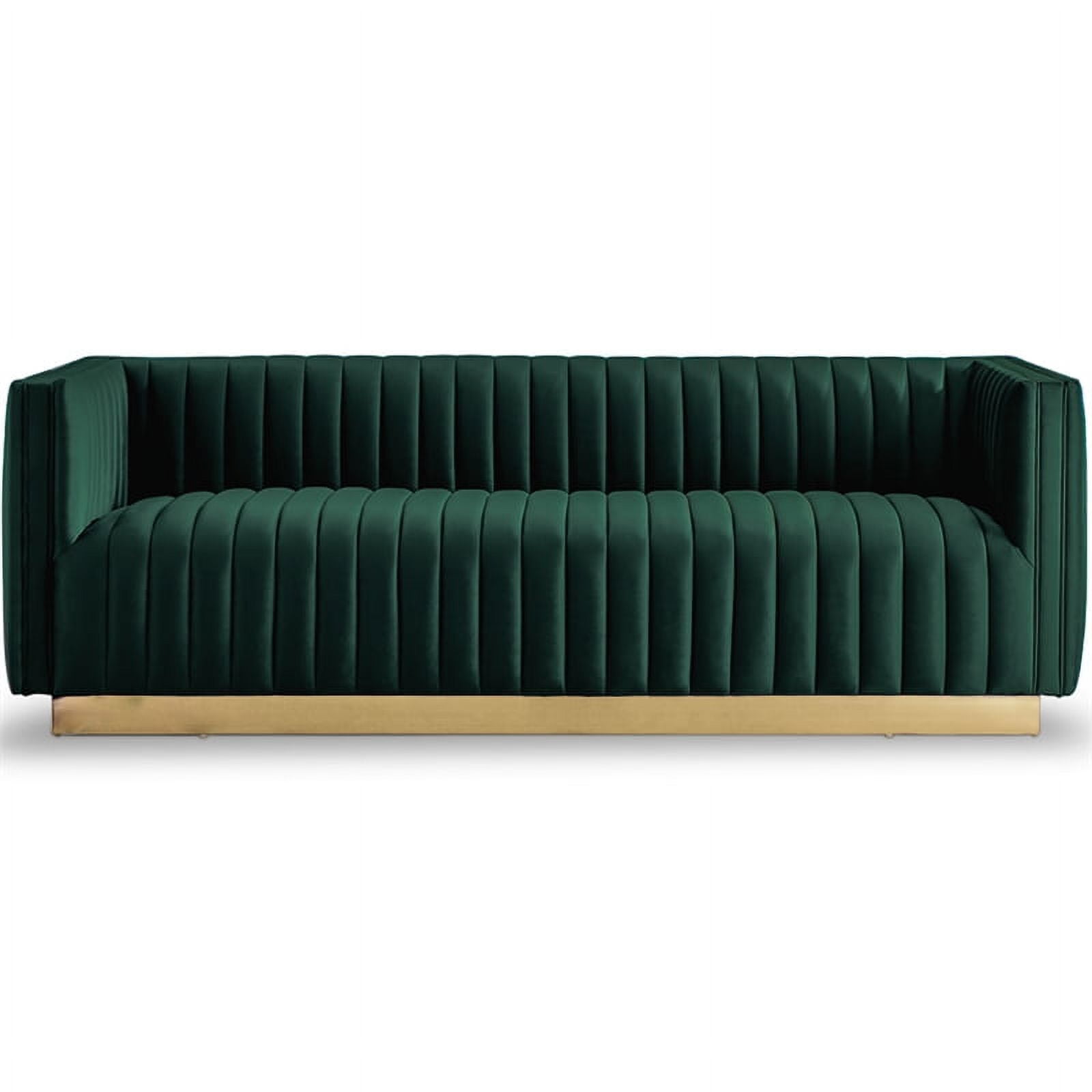 Atson Modern Furniture Luxury Living Room Dark Green Velvet Sofa Couch - Walmart.com