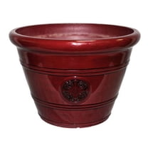 "Southern Patio Wisteria 8"" Red Glazed Ceramic Planter Pot for Indoor ...
