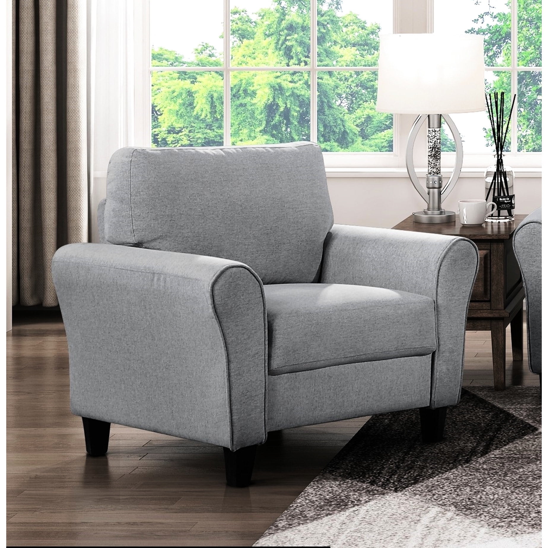 Attached Back & Seat Cushions - Faux Wood Finish Feet - Suitable for ...