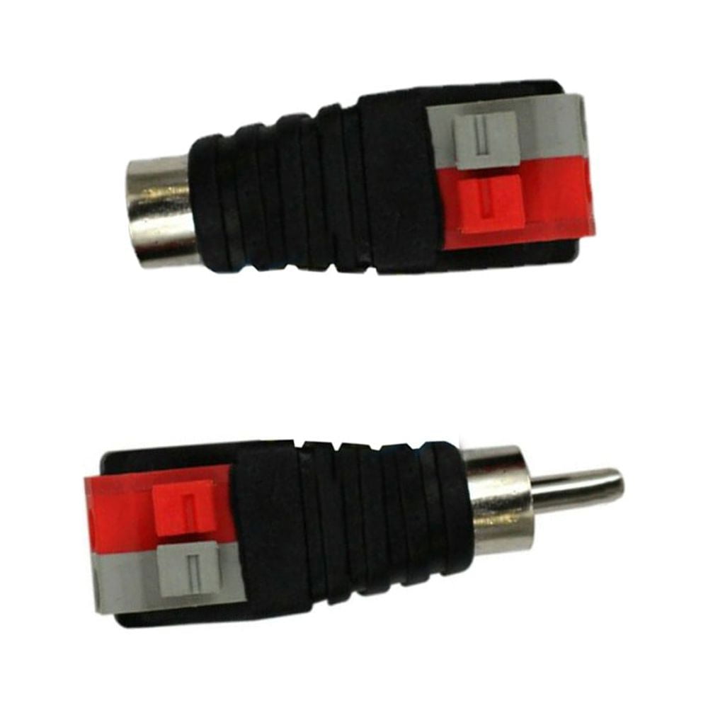 1 Pair Speaker Wire Cable To Audio Male Rca Connector Adapter Jack