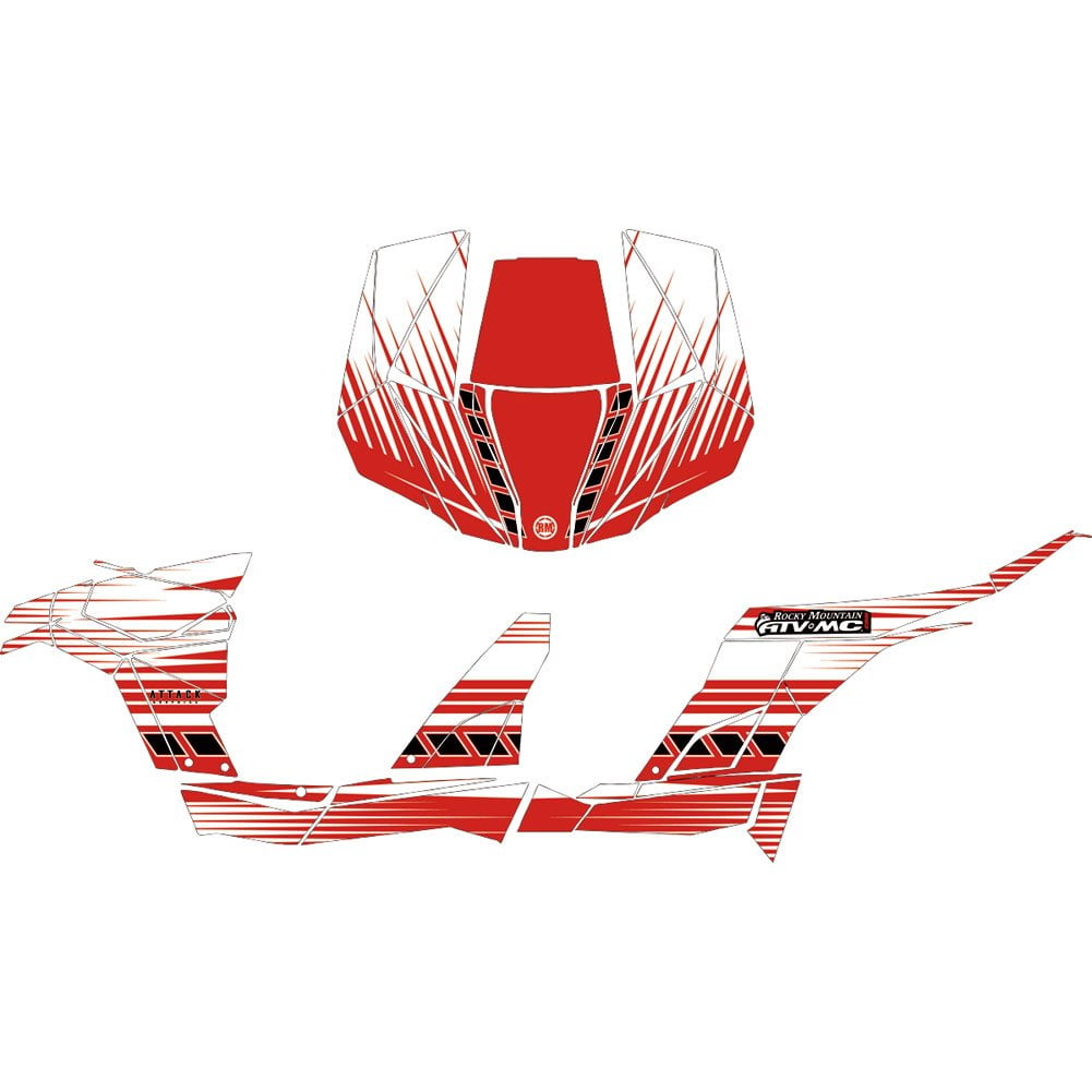 Attack Graphics BRUTE Complete UTV Graphics Kit White/Red/Black ...