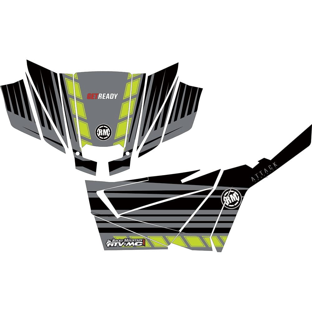Attack Graphics Brute Complete UTV Graphics Kit Black/Dark Grey/Green ...