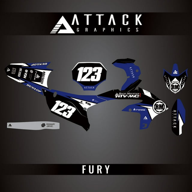 Attack Graphics Custom Fury Complete Bike Graphics Kit For Yamaha ...