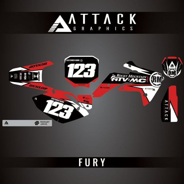 Attack Graphics Custom Fury Complete Bike Graphics Kit for Honda ...