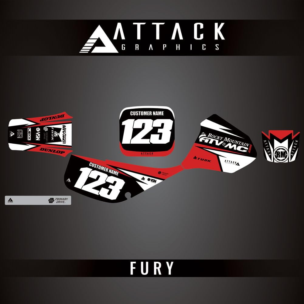 Attack Graphics Custom Fury Complete Bike Graphics Kit for Honda XR80R ...