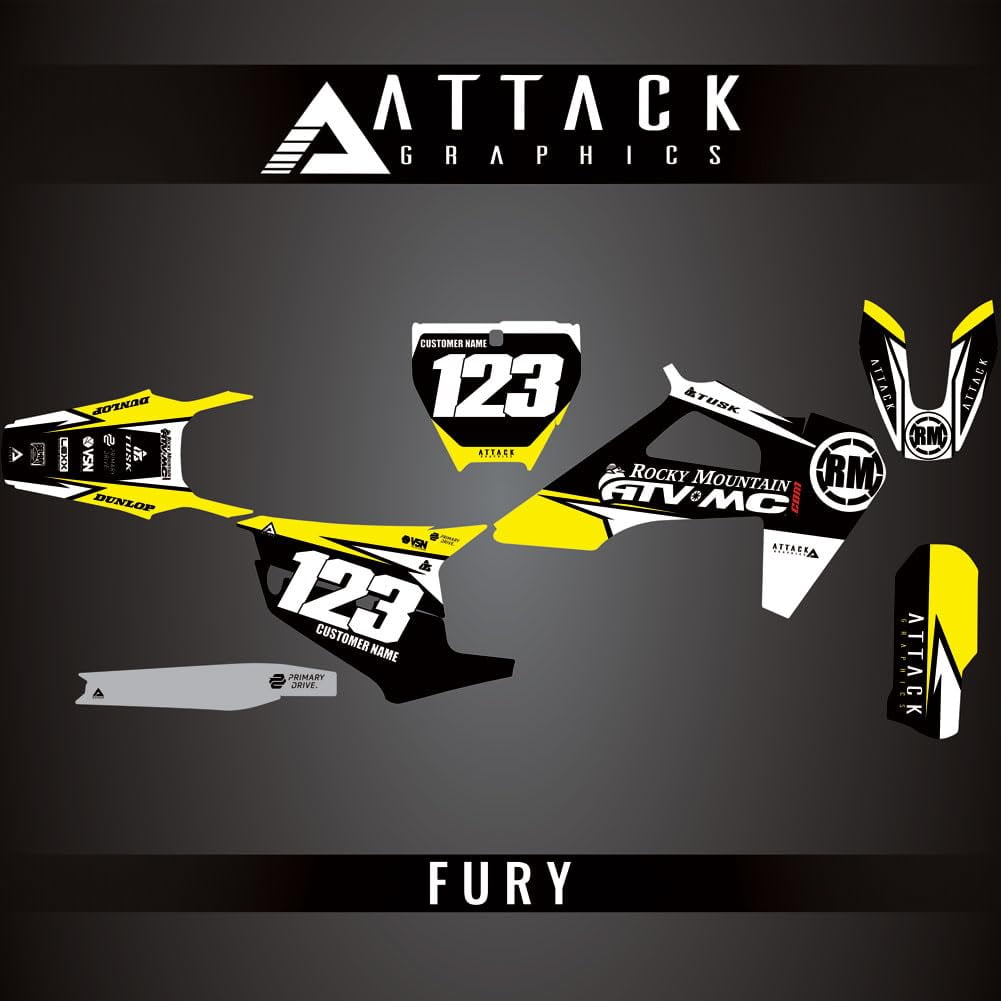 Attack Graphics Custom Fury Complete Bike Graphics Kit for Husqvarna TC ...