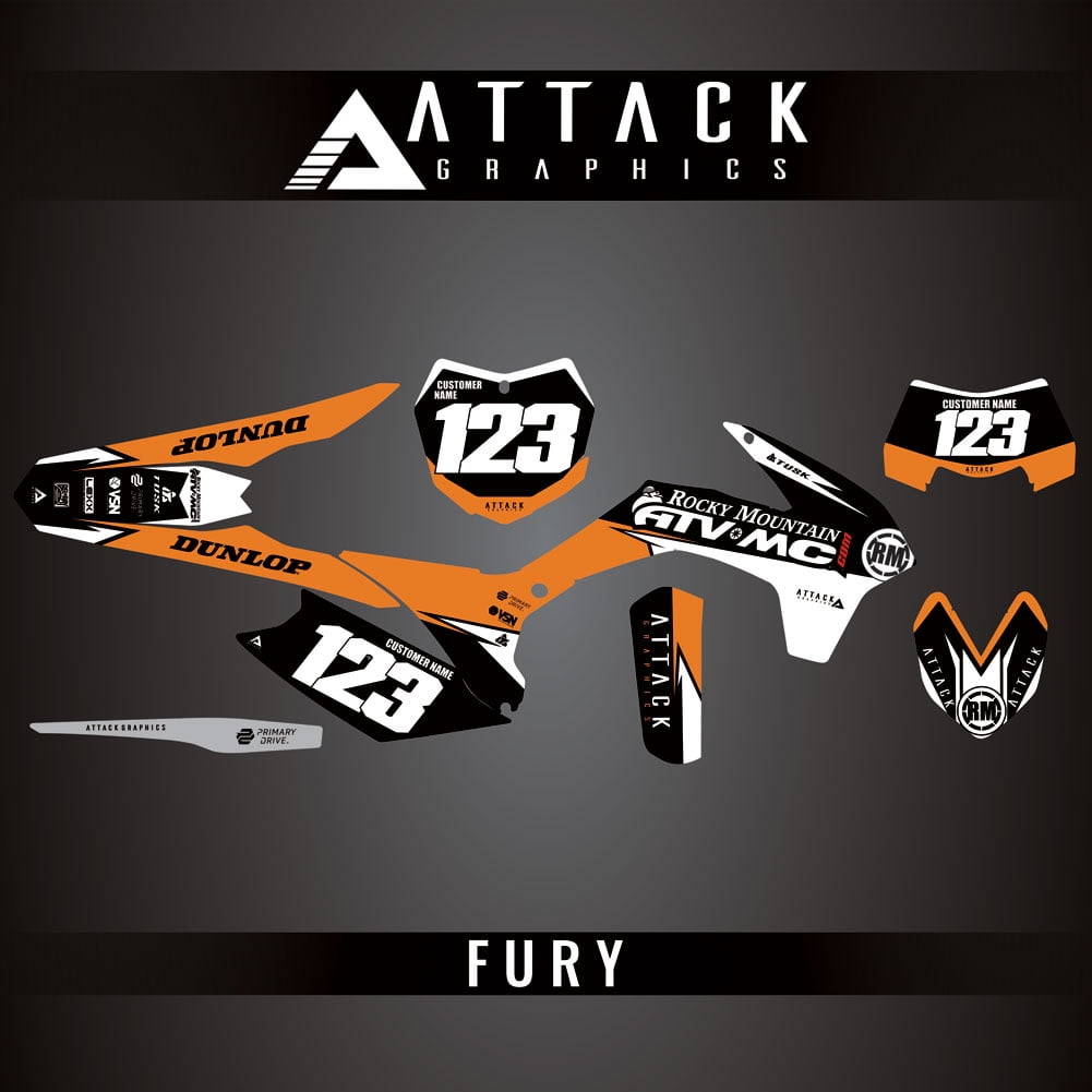 Attack Graphics Custom Fury Complete Bike Graphics Kit for KTM 250 XCF-W 2016 - Walmart.com