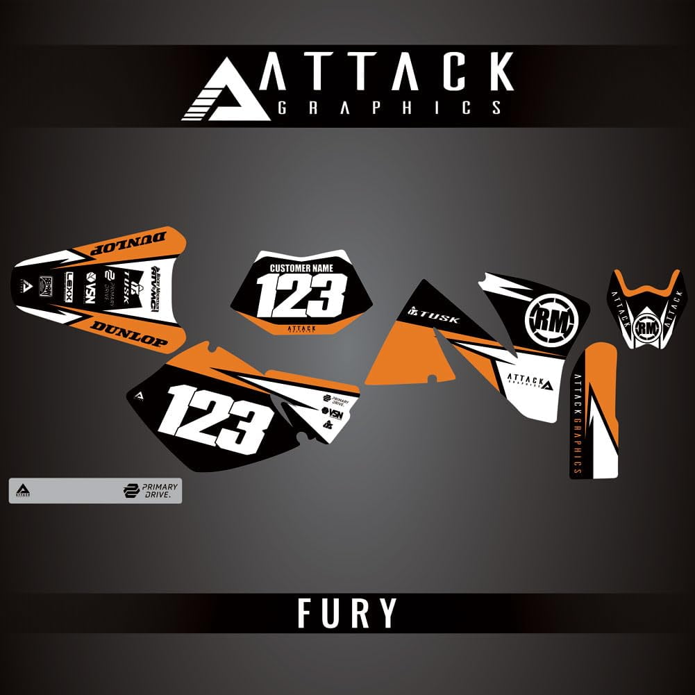 Attack Graphics Custom Fury Complete Bike Graphics Kit for KTM 300 EXC ...