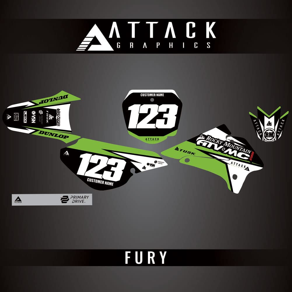 Attack Graphics Custom Fury Complete Bike Graphics Kit for Kawasaki ...