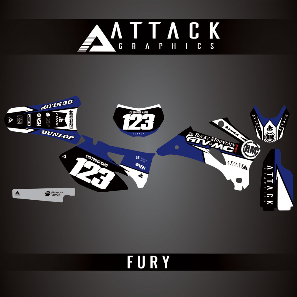 Attack Graphics Custom Fury Complete Bike Graphics Kit for Yamaha ...