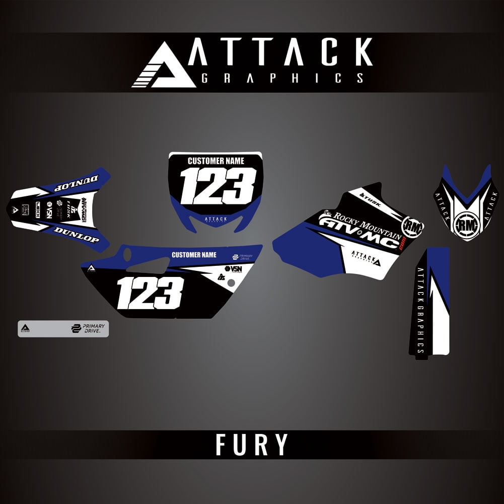 Attack Graphics Custom Fury Complete Bike Graphics Kit for Yamaha YZ85 ...