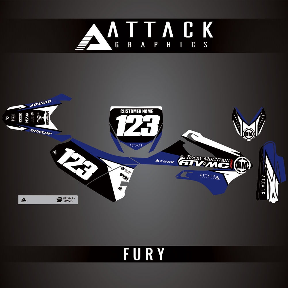 Attack Graphics Custom Fury Complete Bike Graphics Kit for Yamaha YZ85 ...
