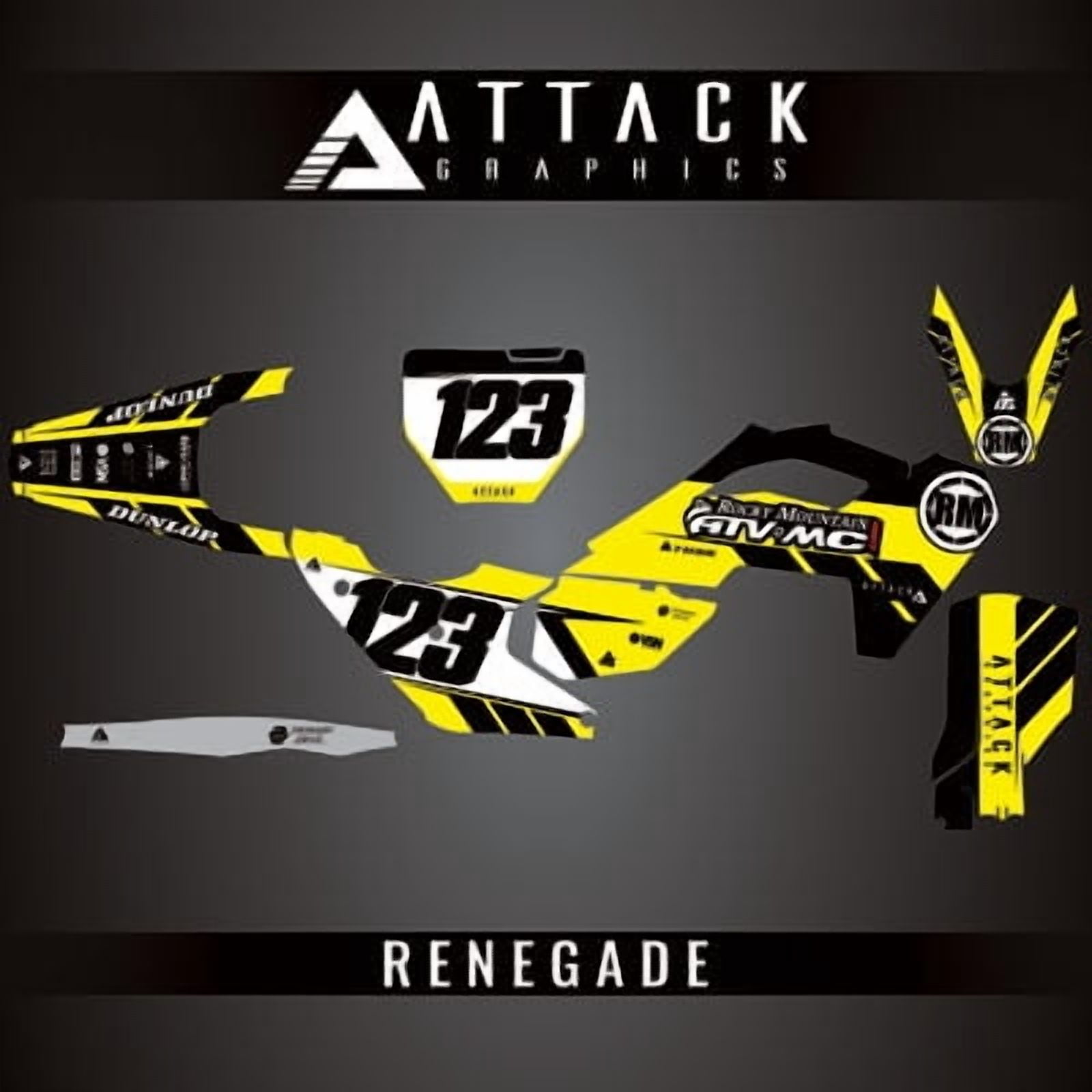 Attack Graphics Custom Renegade Complete Bike Graphics Kit For Husqvarna TC 125 Heritage (Fuel ...
