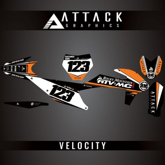 Attack Graphics Custom Velocity Complete Bike Graphics Kit for KTM 450 ...