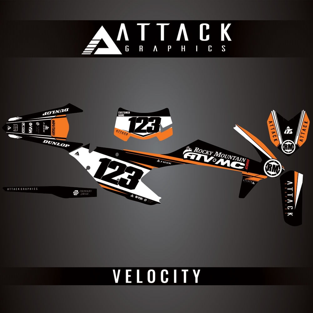 Attack Graphics Custom Velocity Complete Bike Graphics Kit for KTM 500 ...