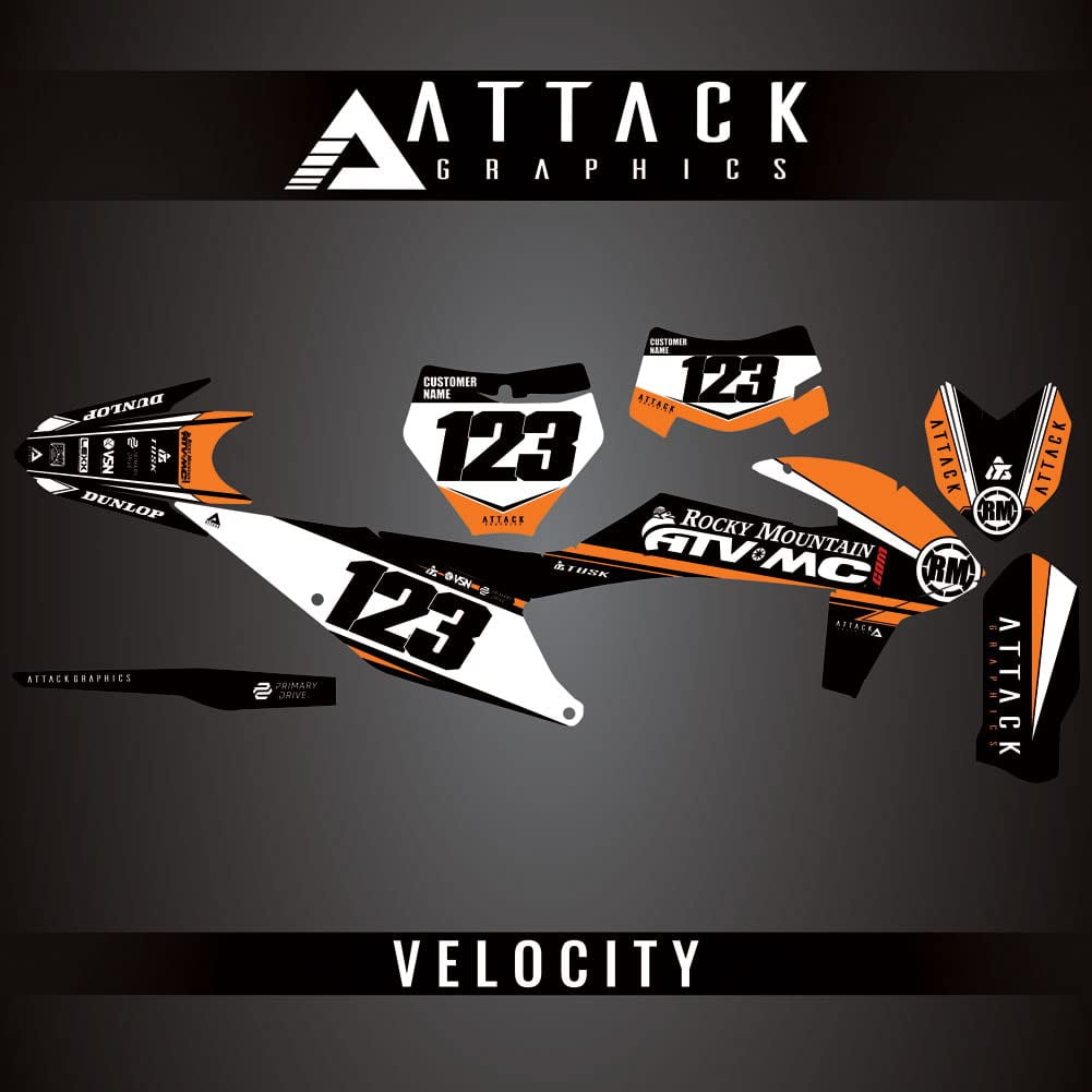 Attack Graphics Custom Velocity Complete Bike Graphics Kit for KTM 500 EXC-F 2020 - Walmart.com