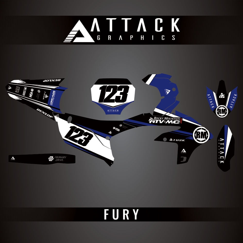 Attack Graphics Custom Velocity Complete Bike Graphics Kit for Yamaha YZ450F Monster Energy ...