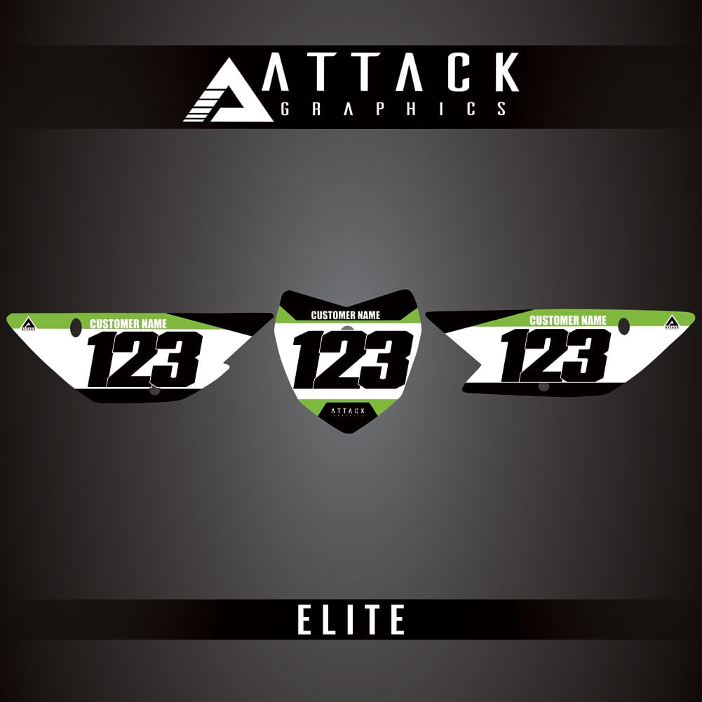 Attack Graphics Elite Number Plate Backgrounds For Kawasaki KLX110R L ...