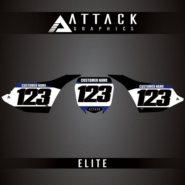 Attack Graphics Elite Number Plate Backgrounds For Yamaha YZ125 Monster ...