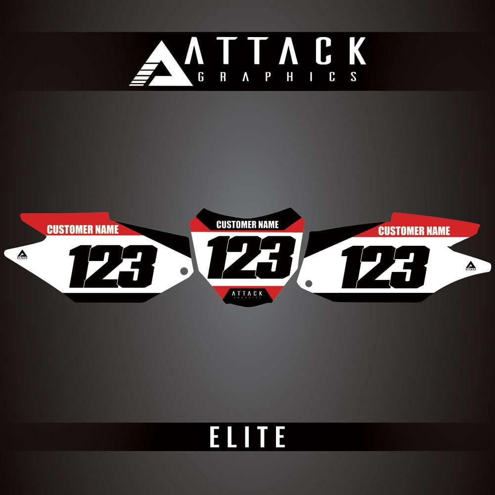 Attack Graphics Elite Number Plate Backgrounds for Honda CRF250F 2023 ...