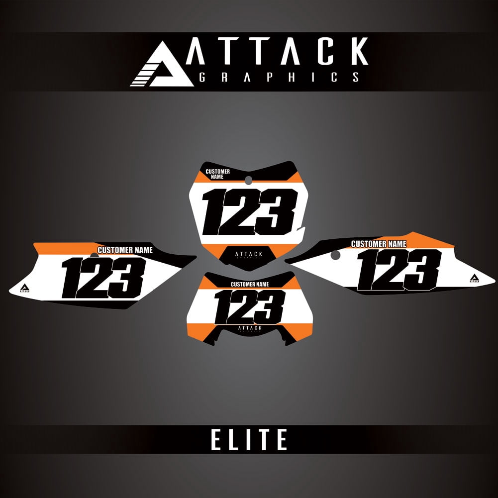 Attack Graphics Elite Number Plate Backgrounds for KTM 200 XC-W 2016 ...