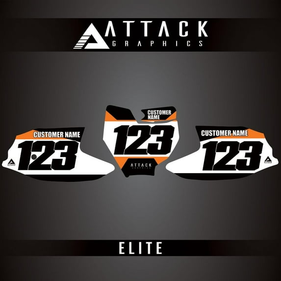 Attack Graphics Elite Number Plate Backgrounds for KTM 50 SX Factory ...