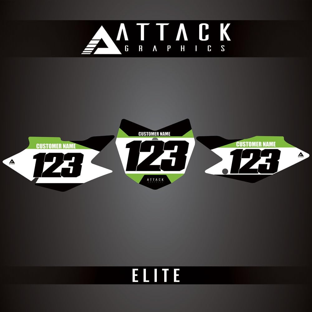 Attack Graphics Elite Number Plate Backgrounds for Kawasaki KLX140L ...
