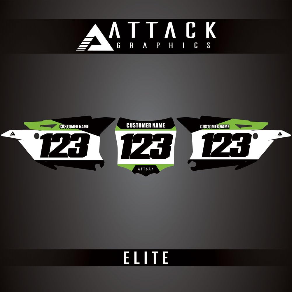 Attack Graphics Elite Number Plate Backgrounds for Kawasaki KX112 2023 ...