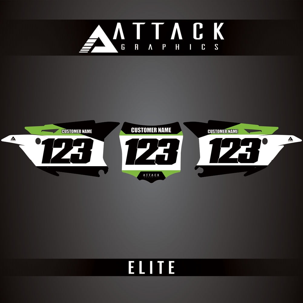 Attack Graphics Elite Number Plate Backgrounds for Kawasaki KX112 2023 ...