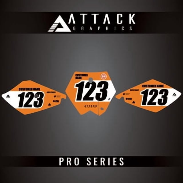 Attack Graphics Pro Series Number Plate Backgrounds for KTM 105 SX 2010 ...