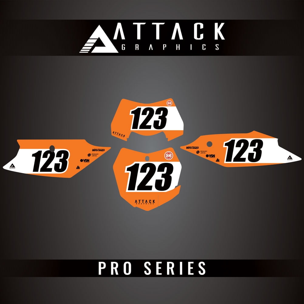 Attack Graphics Pro Series Number Plate Backgrounds for KTM 500 XC-W ...