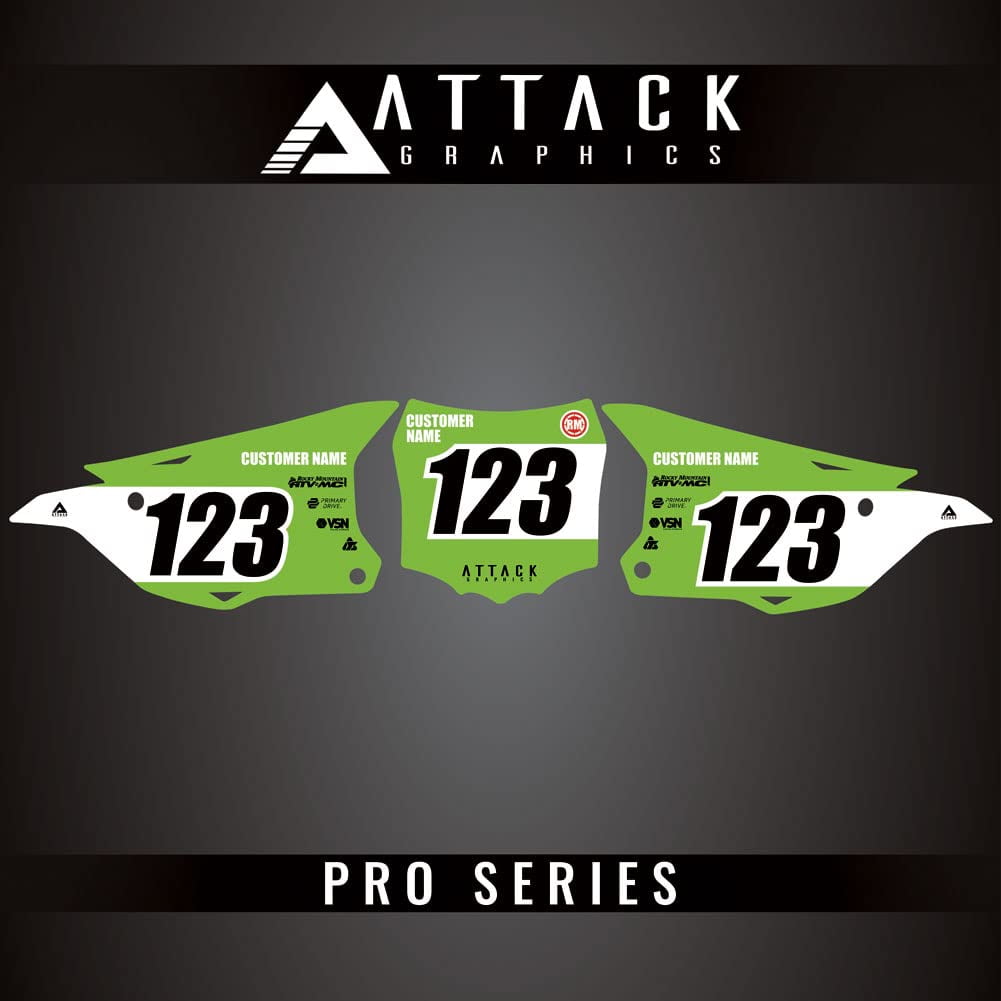 Attack Graphics Pro Series Number Plate Backgrounds for Kawasaki KX85 ...